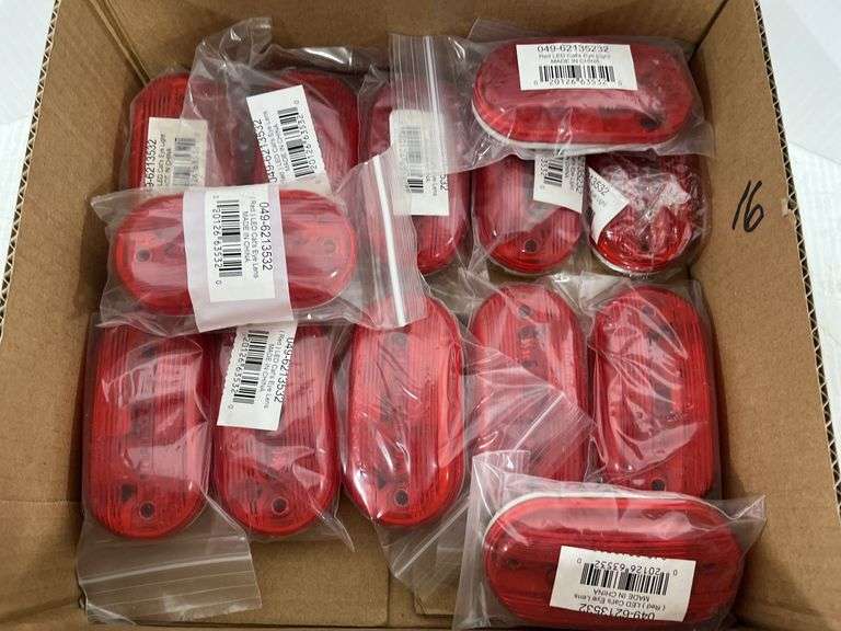 (16) Red LED flush mount marker lights, 2" x 4", new - Albrecht Auction ...