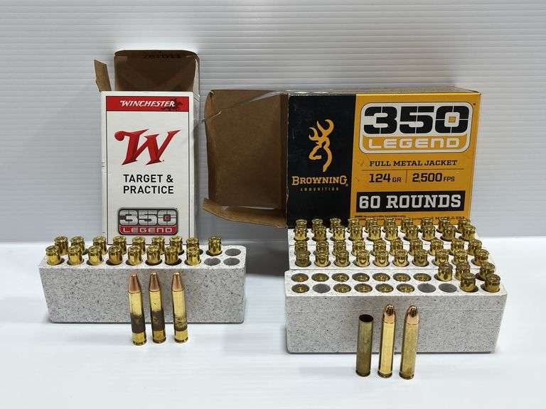 Legend 350 ammo, includes: (20) Winchester 145-grain FMJ target, (47 ...
