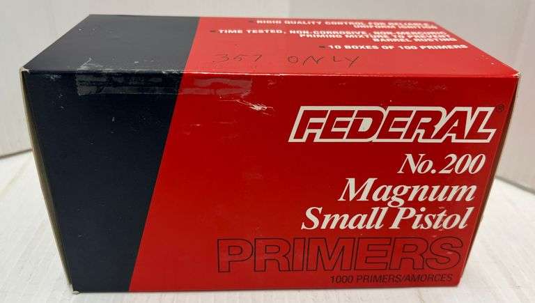 (1,000) No. 200 Magnum Small Pistol Primers - Albrecht Auction Service