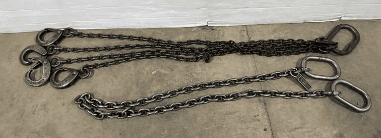 4-Point sling, 5'L, 11,200 capacity; Double eye sling, 8'L, 4,000 ...