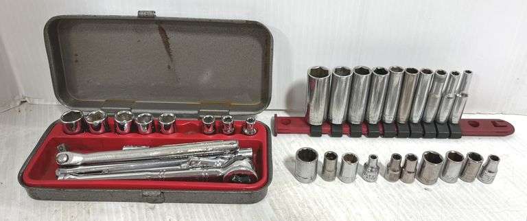 Craftsman 1/4" socket sets, include: Deep well, metric, shallow ...