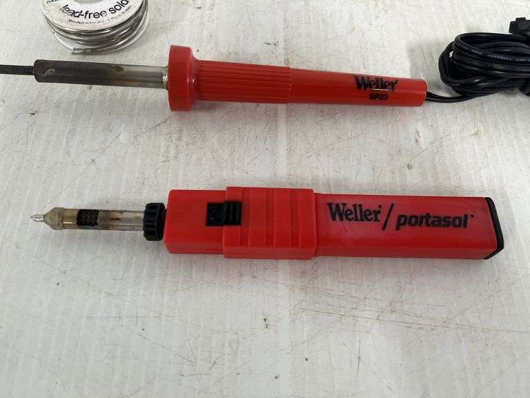 (2) Weller soldering irons, Weller portasol cordless refillable butane ...