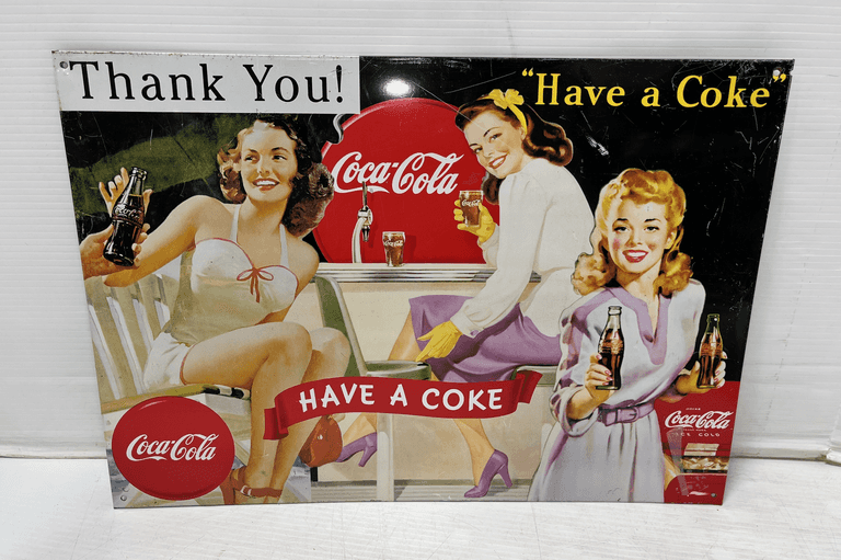 Metal wall sign, "Have a Coke, Thank You", 16 3/4"W x 11 3/4"H ...