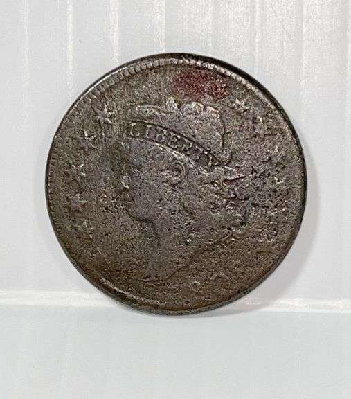 1808 US large cent, very scarce, 217 years old, very good detail, low ...