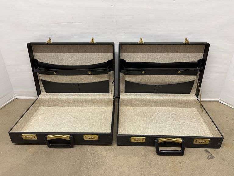 (2) Hardside briefcases, each- 18" x 12" x 4", good - Albrecht Auction ...