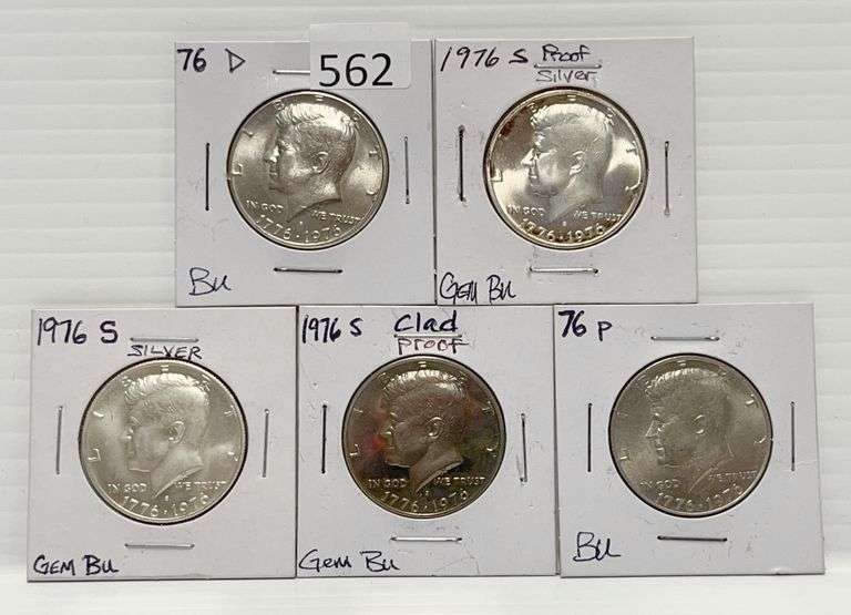 Proof silver, Silver, S-mint proof, and P and D mint bicentennial ...