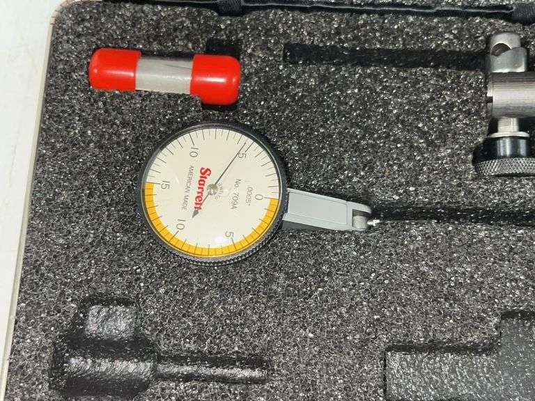 Starrett dial test indicator and case, 7"W case, as is, not completed ...