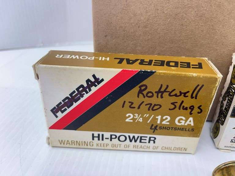(8) Boxes of 12-Gauge Slugs with (9) Loose Slugs and (3) Loose Buckshot ...