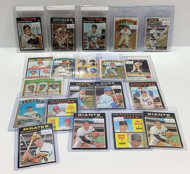 (20) Vintage Topps higher value baseball cards, includes: 1971 ...