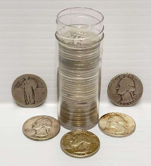 Roll of (40) Quarters, 90% silver - Albrecht Auction Service