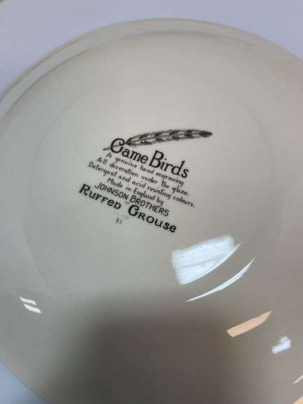 Older Johnson Brothers game bird dish set, 31-piece, bottom reads "Game ...