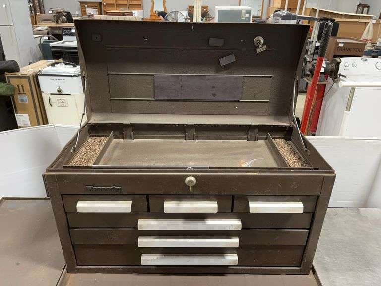 Kennedy 3-compartment tool box with a side cabinet on cart, 60"W x 18"D ...
