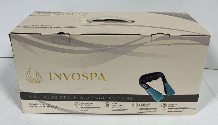 Invospa Shiatsu electric kneading neck and back massager with heat, box ...