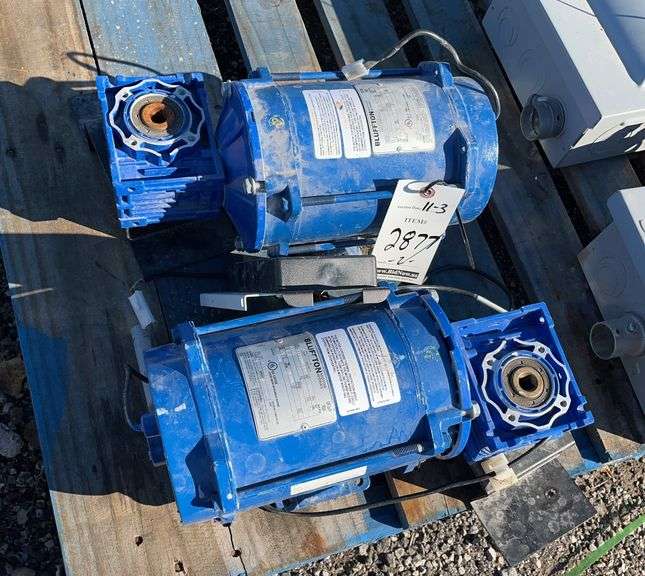 (2) Electric motors, 1/2 HP, Bluffton Motor, works, Mod. No. 112 ...