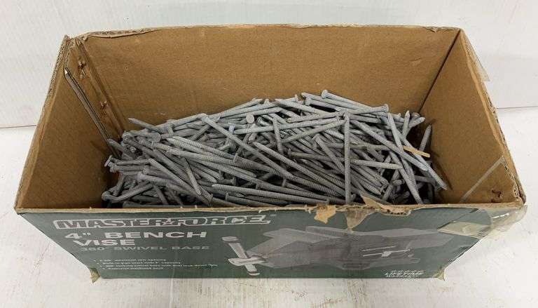 Galvanized ring shank pole barn spikes, 20D, approx. 15 lbs., each- 4"L ...
