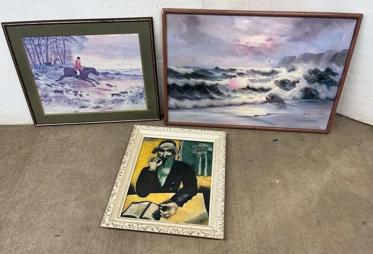 Marc Chagall "The Rabbi" print, 20" x 24"; Original painting by Dawson ...