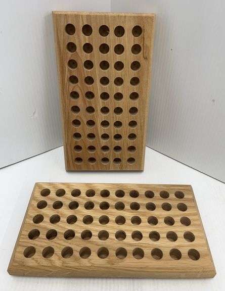 (2) Loading Blocks, Hold 50-Cases Each, 0.562"Dia, Oak Construction ...
