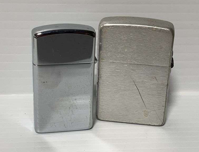 (6) Vintage Zippo,Calkor, & Park flip top metal lighters, one military ...
