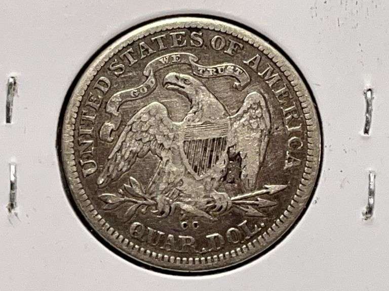 1876-CC Quarter full bold liberty, a great collector coin, Carson City ...