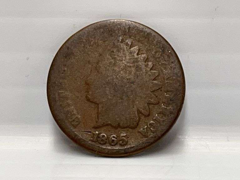 1845 US large cent, has a hole; 1865 Indian head cent, Civil War era ...