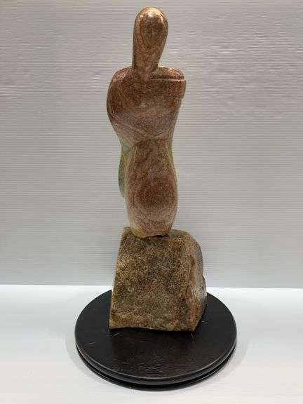 Kenneth Borchardt "Diva" stone sculpture, chipped on back, small chip ...