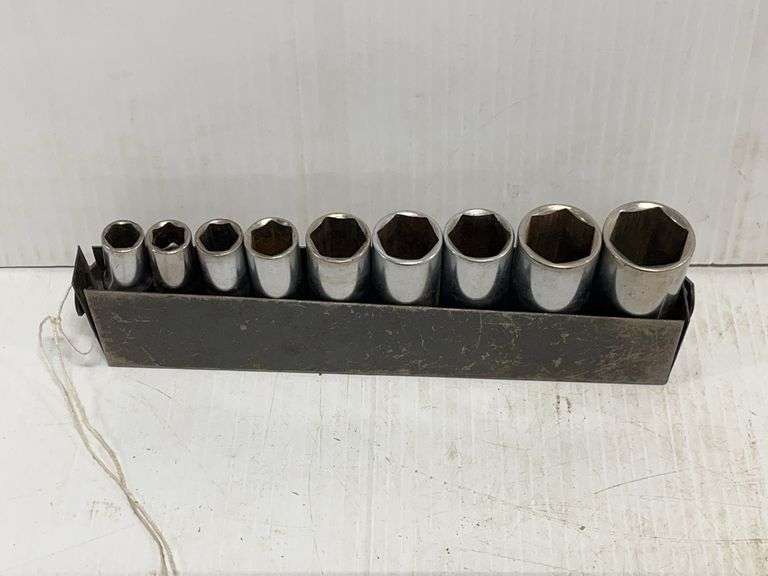 (9) Pieces of deep well Craftsman socket set, 3/8" to 7/8", 6-point ...