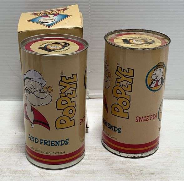 (2) Popeye collectibles, up to 5"H, great - Albrecht Auction Service
