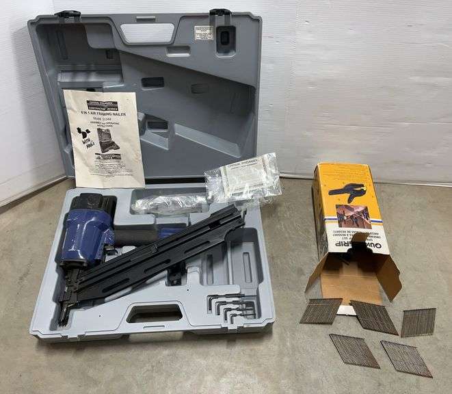 Central Pneumatic contractor series 6-in-1 framing air nailer and a box ...