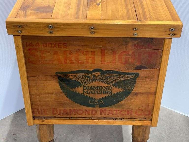 Home made cabinet made from "Diamond Match" box, 25" x 17" x 28 ...
