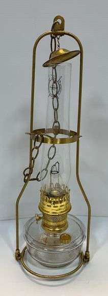 Aladdin hanging gas lamp, 22 1/2"H, like new - Albrecht Auction Service
