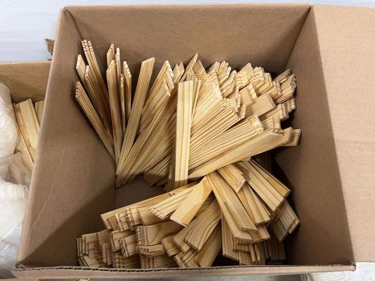 (2) Large boxes of paint mix sticks; PPG paint filters, new - Albrecht ...