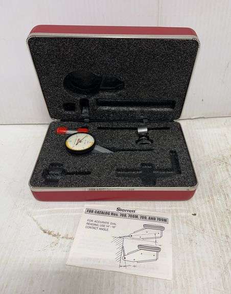 Starrett dial test indicator and case, 7"W case, as is, not completed ...