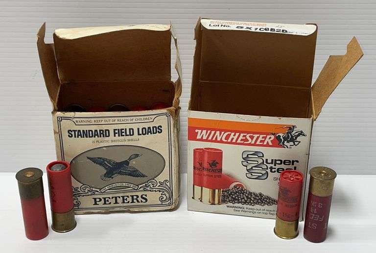 (2) Boxes of 12-gauge shells, includes: 17- Various shells, and 15- No ...