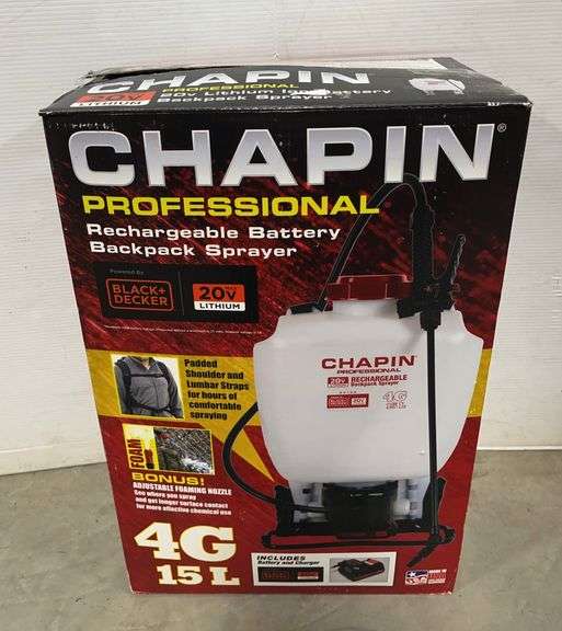 Chapin 4-Gallon rechargeable battery backpack sprayer with padded ...
