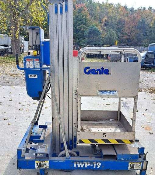 Genie IWP-19 Push-Around Personnel Lift, 19' Platform Height, 120v AC ...