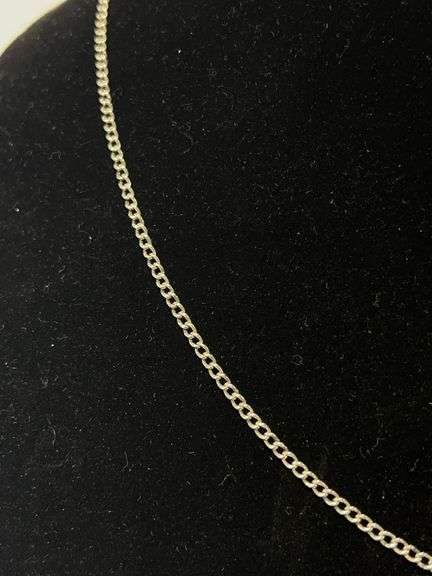 7K Antique necklace, white gold, 6.3g, 20"L, sturdy chain, unusual gold ...