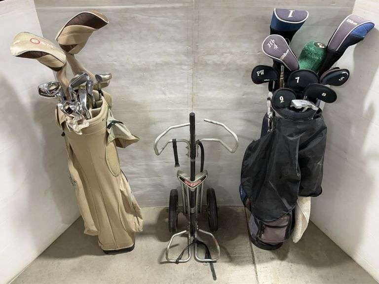 Golf clubs, his and hers complete sets, his Wilson tour RX, stand, bag ...