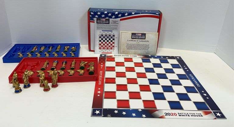 2020 Battle for the White House Chess Set, box- 16"W - Albrecht Auction ...