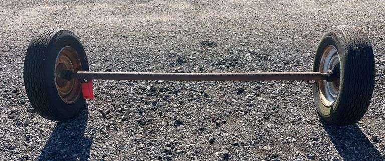 Small trailer axle, 50" spring center to spring center, used, good ...