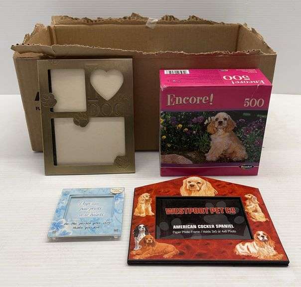 (2) 100-Piece dog puzzles, new; (1) 500-Piece dog puzzle, new; (1 ...