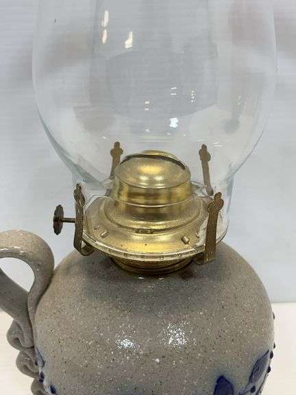Blueberry Oil Lamp, with glass globe, 14"H, excellent - Albrecht ...
