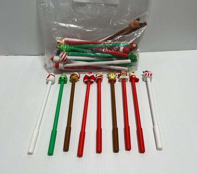 (30) Christmas ink pens, approx. 7 1/2"L, new and unused - Albrecht ...