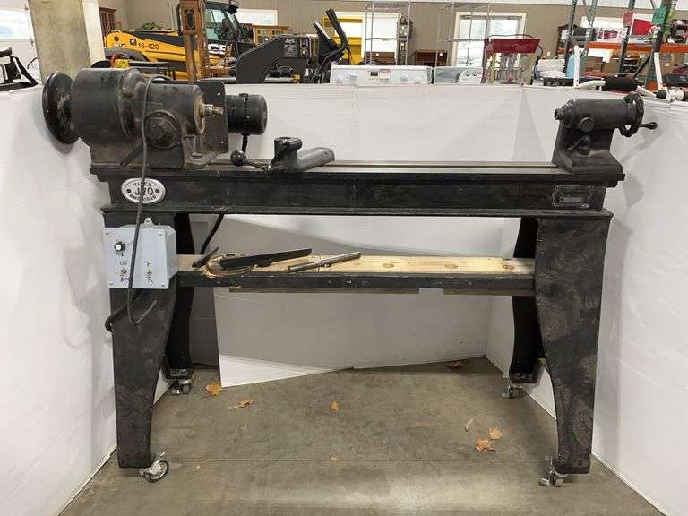Yates J-70 wood lathe, 12" swing x 38"L work piece, 1hp DC motor ...