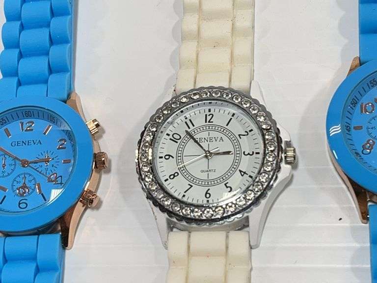 (3) Geneva watches, work, have new batteries, like new - Albrecht ...