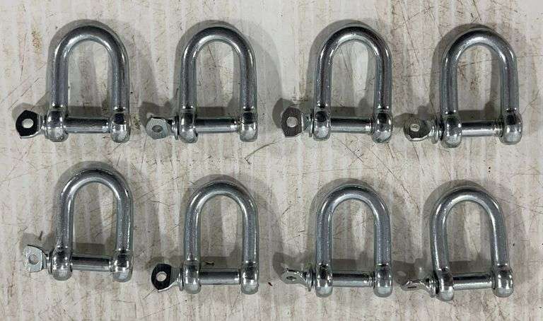 (8) Piece M6 D-Shackles, carbon steel construction, 1"W, adjustable ...