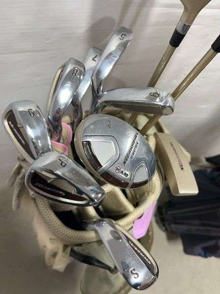 Golf clubs, his and hers complete sets, his Wilson tour RX, stand, bag ...
