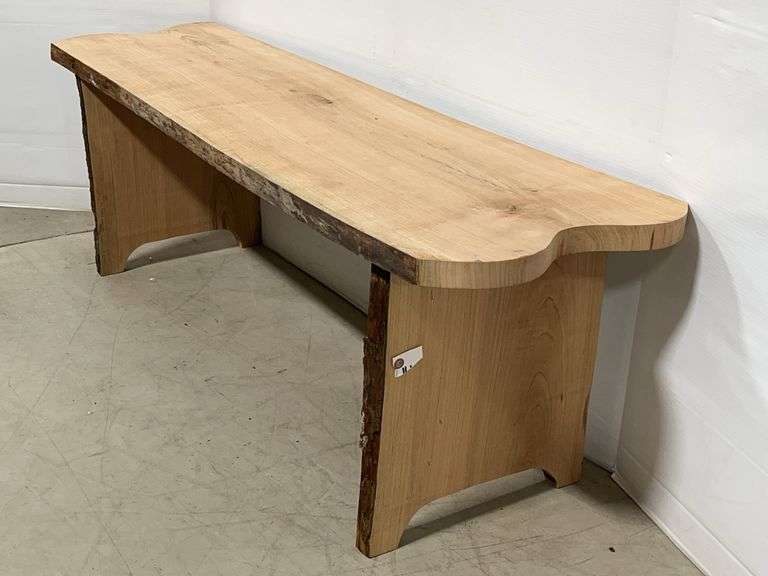 Red oak bench live edge rough sawn, 54"W x 15 1/2"D x 17"H, size varies ...