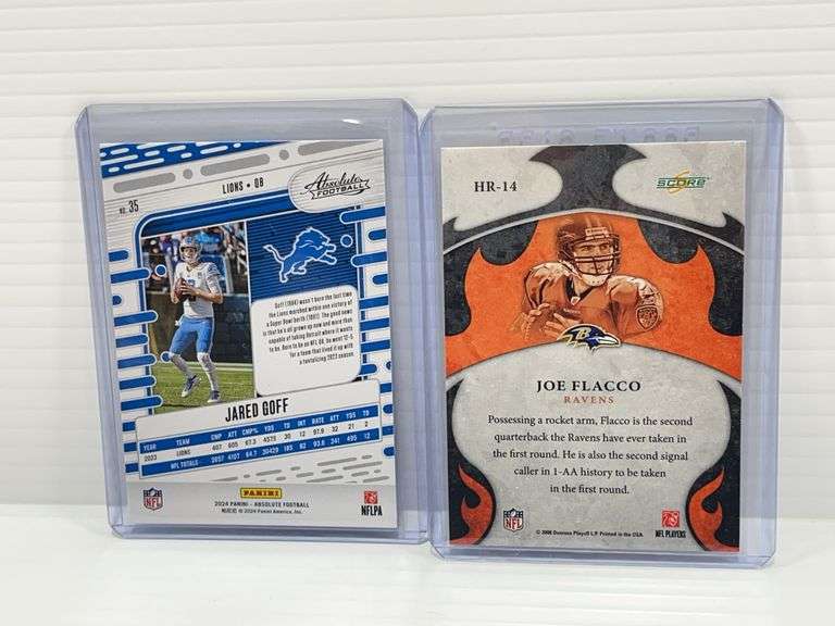 (25) NFL Quarterback cards, includes: Goff, Flacco, Nix, Allen, Mahomes ...