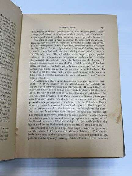 Columbian Exposition "The Worlds" 1893 book, dated 1893, 628-pages with ...