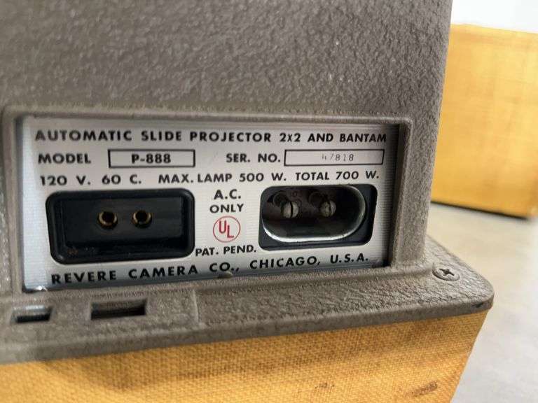 Revere video projector, antique record player, and a 12" x 16" hard box ...